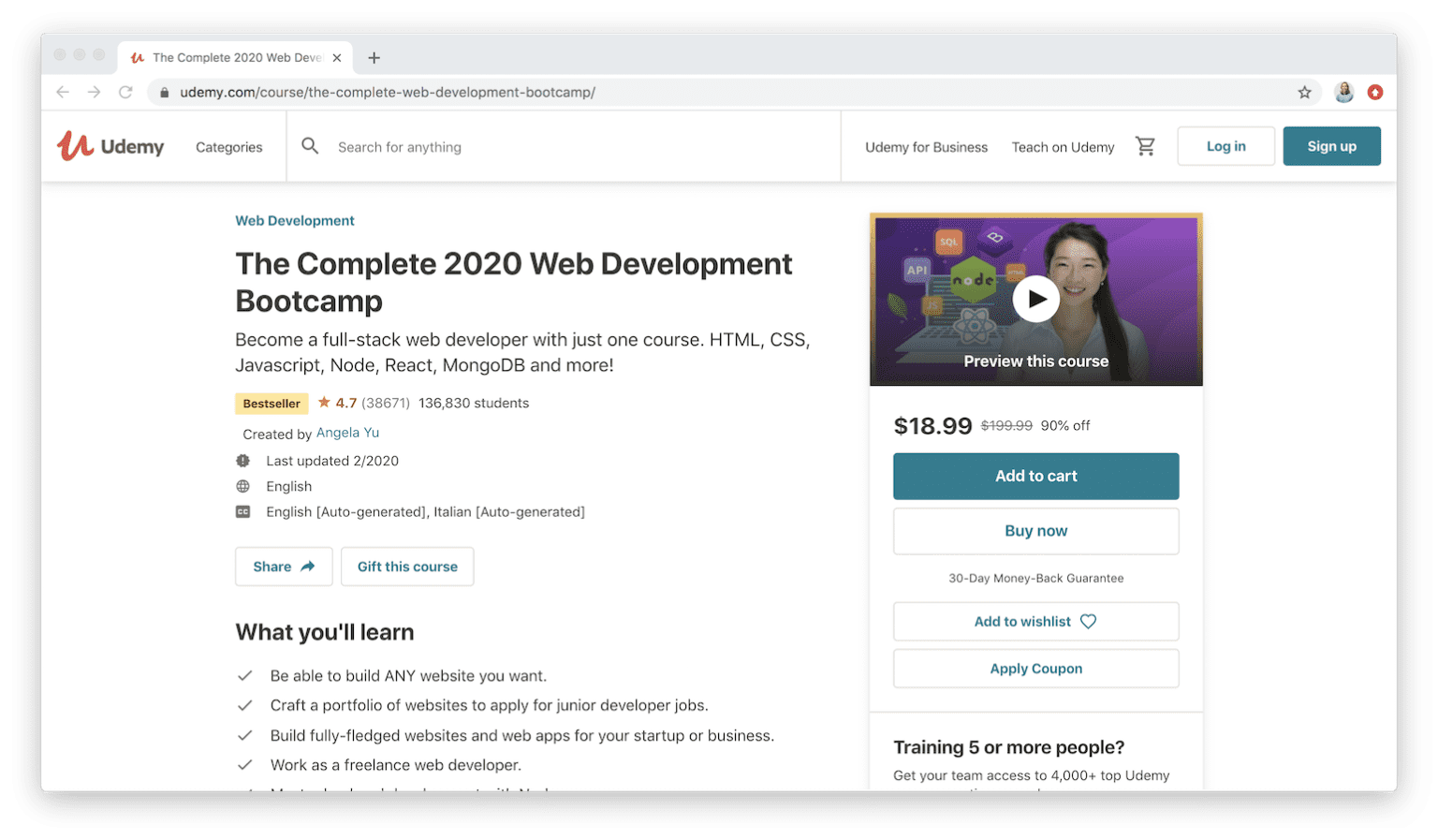 30 Best Web Development Courses on Udemy (2021 List) - Learn to Code ...