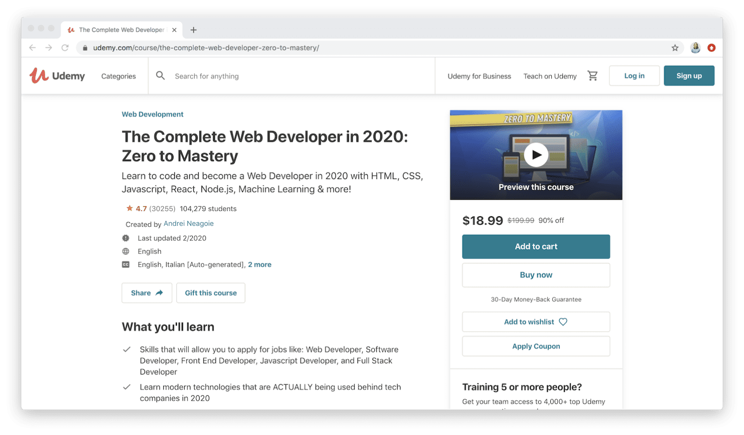 The 30 Best Udemy Courses for Web Development (2020 Guide)